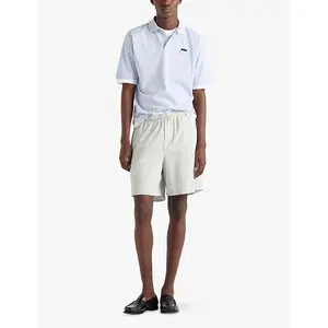 Prada Layered-effect Boxy-fit Cotton Polo Shirt - Light Blue