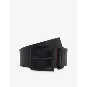 Hugo Logo-stamped Leather Keeper Belt
