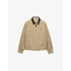 Prada Leather-collar Cotton-garbadine Jacket
