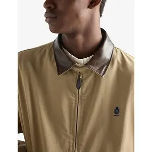 Prada Leather-collar Cotton-garbadine Jacket