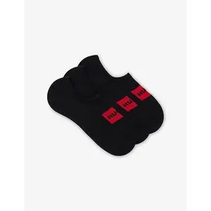 Hugo Logo-print Pack Of Three Cotton-blend Invisible Socks