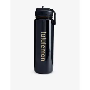 Lululemon Back To Life Straw-lid Steel Sport Bottle 24oz - Black