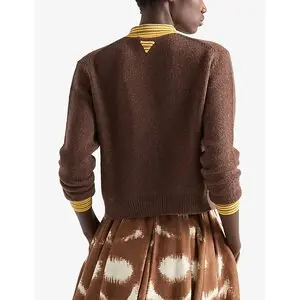 Prada Contrast-collar Cashmere Cardigan