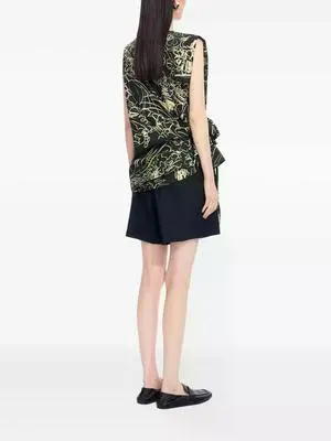 JNBY Floral Asymmetric Top - Black