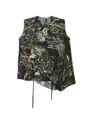JNBY Floral Asymmetric Top - Black