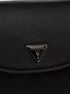 Guess Logo-plaque Pebbled Cross Body Bag - Black