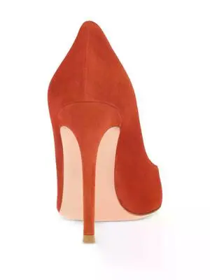 GIANVITO ROSSI Pointed Suede Pumps - Orange