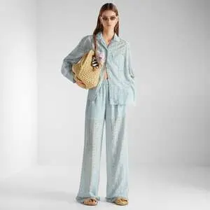Fendi Long-sleeved Shirt With Burnout Pequin Pattern