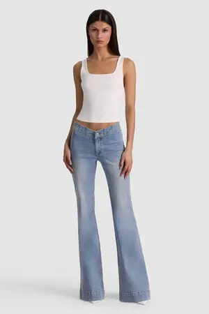 Alice + Olivia Chelsea V-waist Flare Jeans