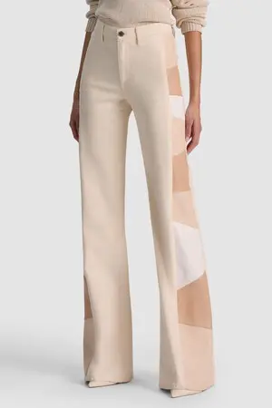 alice + olivia Vegan Leather Patchwork Jeans