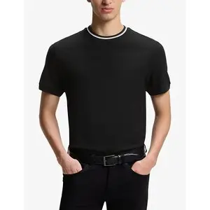 BOSS Striped-collar Regular-fit Cotton-piqué T-shirt Xxl
