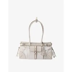 Prada Linen And Leather Shoulder Bag - White