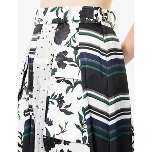 Sacai Woven Midi Skirt