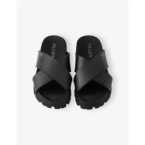 Prada Crisscross Rubber Sandals