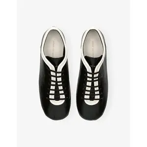 Dries Van Noten Flat Slim Leather Trainers - Black