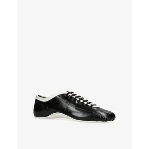 Dries Van Noten Flat Slim Leather Trainers - Black
