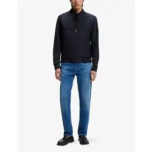 BOSS Padded Panel Zipped Cotton Sweatshirt