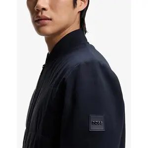 BOSS Padded Panel Zipped Cotton Sweatshirt