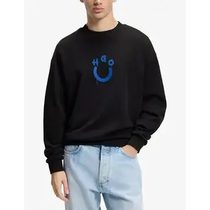 Hugo Brand-print Cotton-terry Sweatshirt