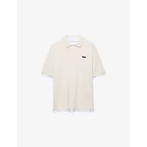 Prada Layered-effect Boxy-fit Cotton Polo Shirt - Neutral