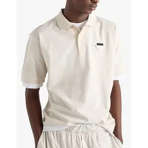 Prada Layered-effect Boxy-fit Cotton Polo Shirt - Neutral