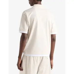 Prada Layered-effect Boxy-fit Cotton Polo Shirt - Neutral