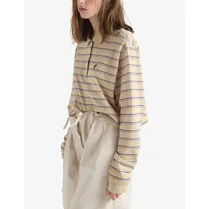 Prada Striped Piqué Cotton Polo Shirt