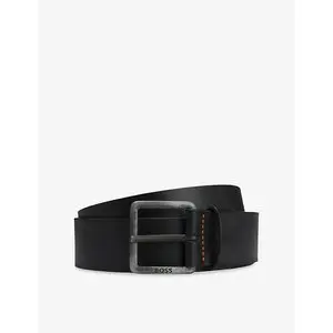 BOSS Logo-buckle Leather Belt - Black