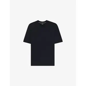 BOSS Short-sleeve Virgin-wool Jumper - Dark Blue