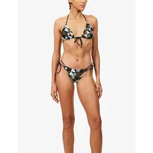Emilio Pucci Occhi Printed Bikini Bottom - Khaki Blue