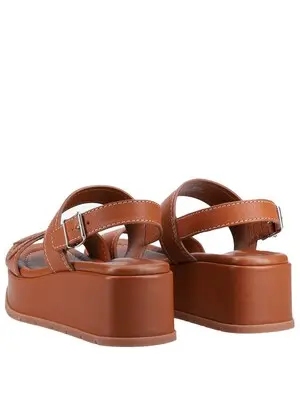 Hogan H703 Leather Platform Sandals