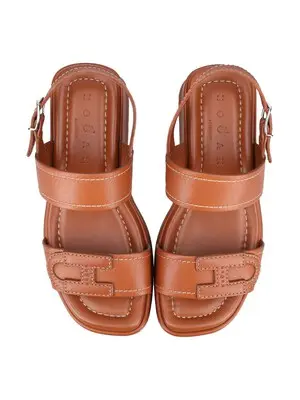 Hogan H703 Leather Platform Sandals