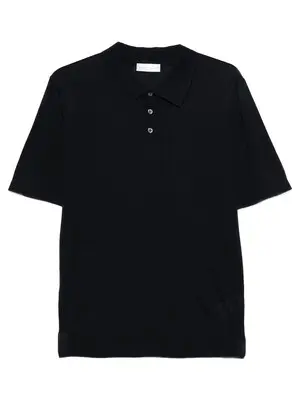 ROBERTO COLLINA Silk Fine Knit Polo Shirt - Blue
