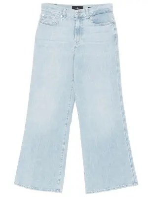 7 For All Mankind Lotta Ankle High-rise Wide-leg Jeans - Blue