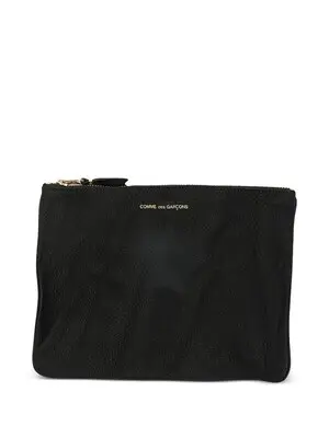 Comme Des Garçons Washed Leather Wallet With Zip - Black