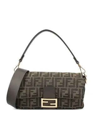 Fendi Baguette Medium Ff Jacquard Bag - Brown