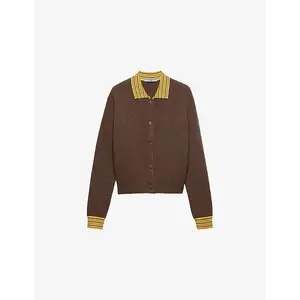 Prada Contrast-collar Cashmere Cardigan