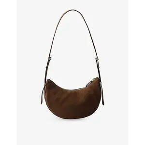 Prada Arqué Small Suede Shoulder Bag - Brown
