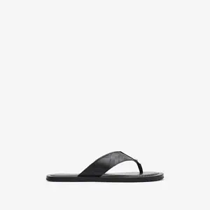 Burberry Embossed Check Leather Pavilion Sandals