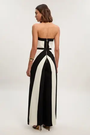 Karen Millen Colour Block Bandeau Jumpsuit