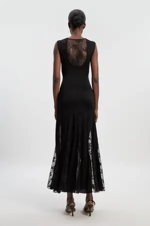 Karen Millen Slinky Lace Knit Maxi Dress
