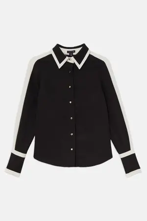 Karen Millen Colour Block Twill Woven Shirt