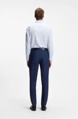 BOSS One Slim-fit Shirt In A Structured Cotton Blend - Light Blue