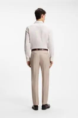 BOSS Slim-fit Shirt In Italian-made Structured Cotton
