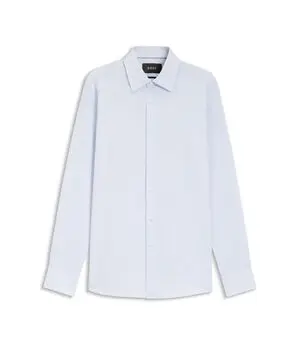 BOSS Slim-fit Shirt In Italian-made Structured Cotton - Light Blue