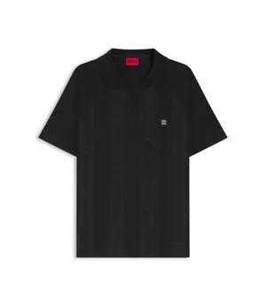 Hugo Johnny-collar Polo Shirt With Broderie Stripes