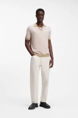 Hugo Johnny-collar Cotton-linen Sweater