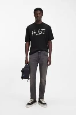 Hugo Logo-artwork T-shirt In Cotton Jersey