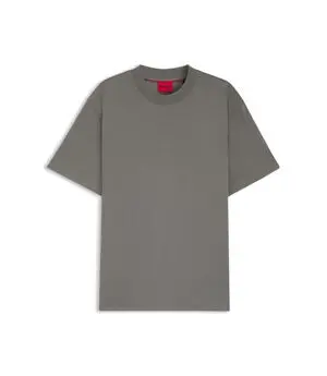 Hugo Relaxed-fit Cotton-jersey T-shirt With Logo Print - Dark Grey