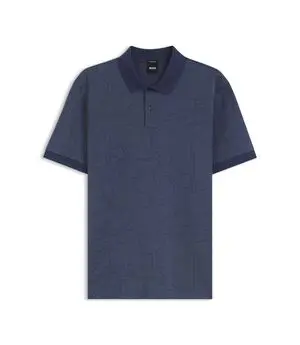 BOSS Jacquard-pattern Polo Shirt In Cotton - Light Blue